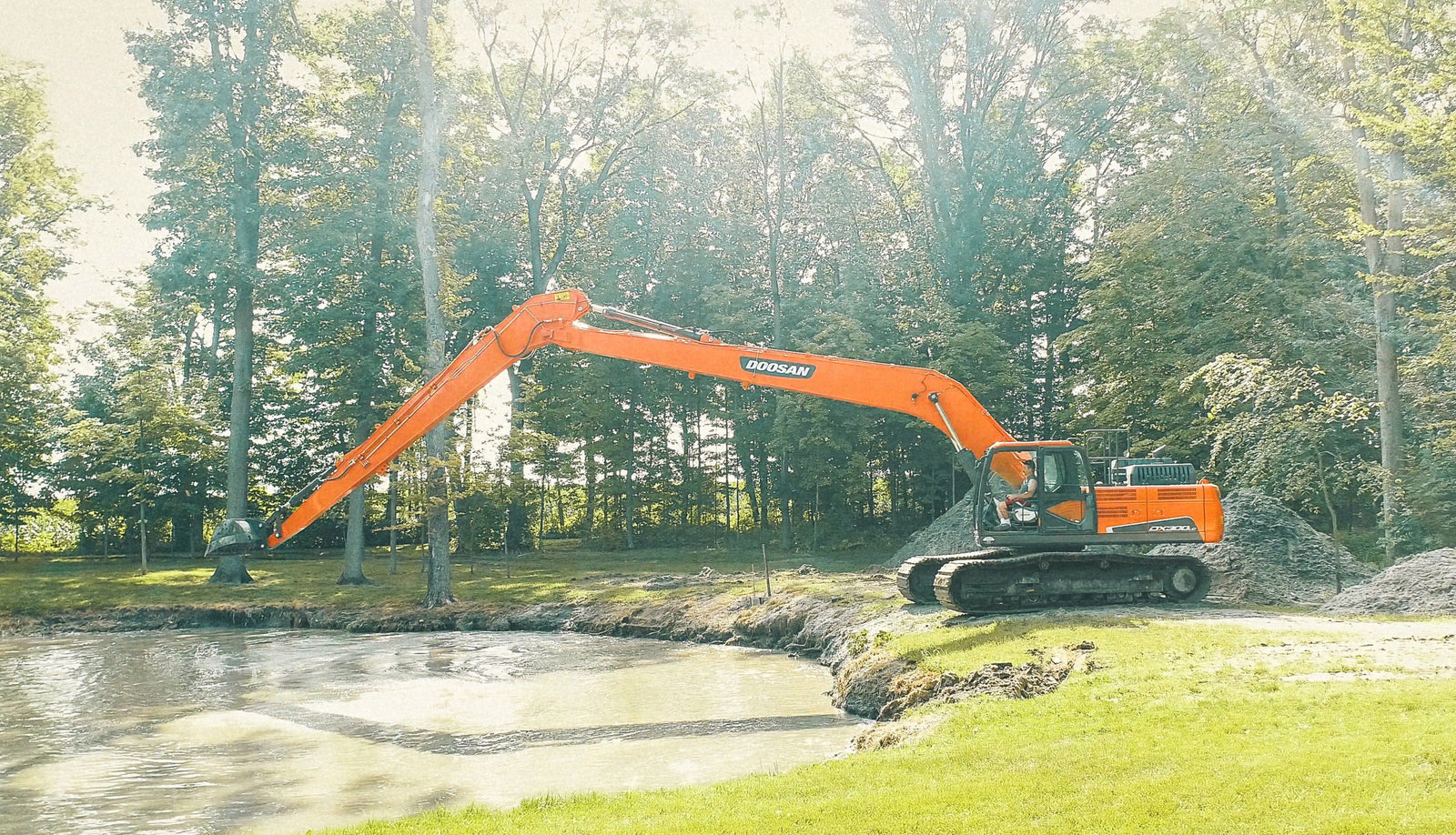 Develon DX300 Super Long Reach Rental | Pond Digger Excavator Rental